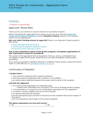 Fillable Online 2021 Grants for Community - Application Form Fax Email Print - pdfFiller