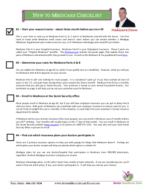 Fillable Online Medicare checklist: Here's what you'll need to sign up ...