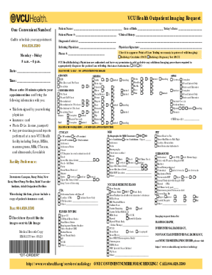 Fillable Online VCU Health Outpatient Imaging Request Fax Email Print ...