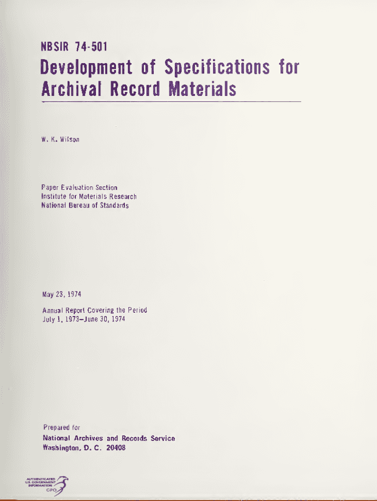 Fillable Online Development of specifications for archival record ...