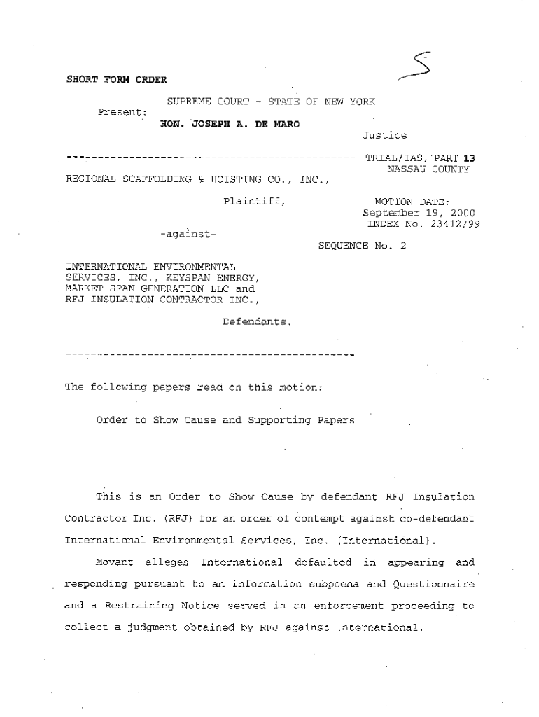 Fillable Online decisions courts state ny (RFJ) for an order of ...