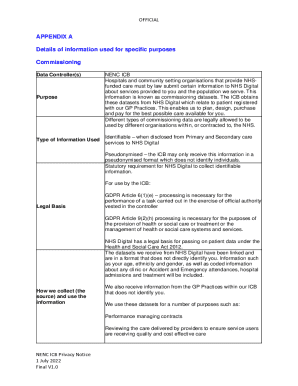 Fillable Online Privacy notice, conditions of use and accessibility ...