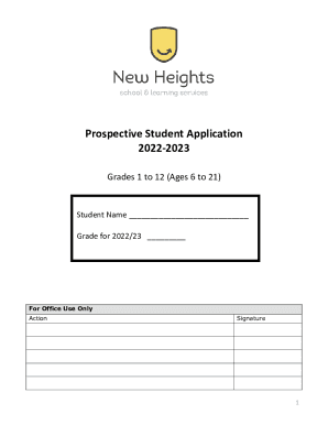 Fillable Online Prospective Student Application 2022-2023 Fax Email ...