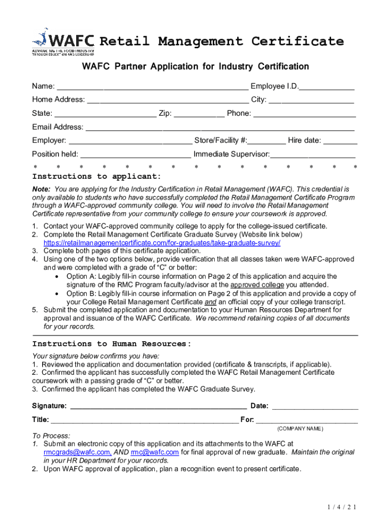 Fillable Online Apply for Industry Certificate Fax Email Print - pdfFiller