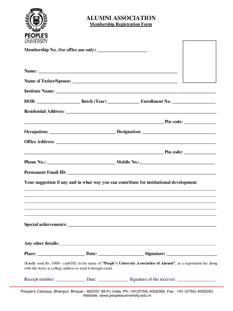 Fillable Online alumni-membership-form.pdf Fax Email Print - pdfFiller