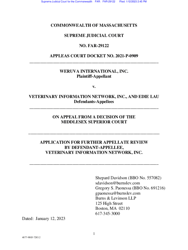 Fillable Online VIN Request for Further Appellat Review FAR 4877-9885 ...