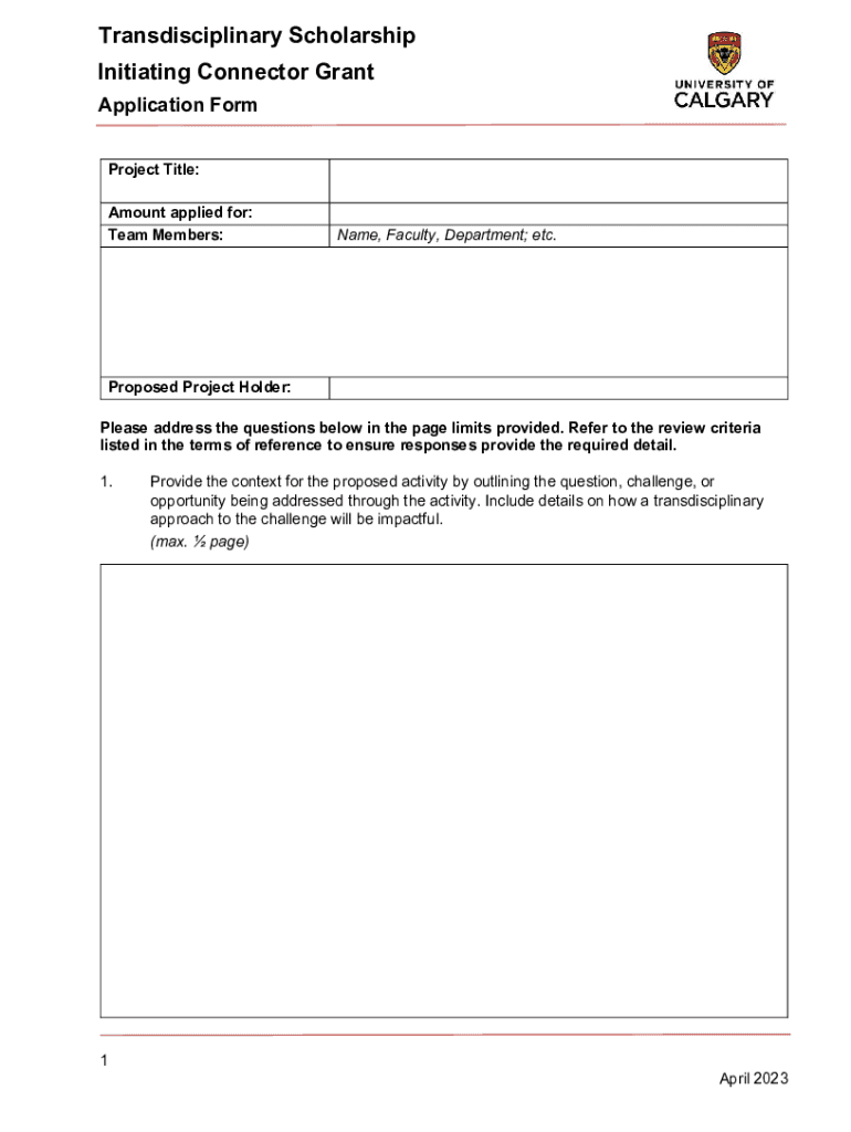 Fillable Online 2023 04 02 - Connector Grants - Initiating CG ...