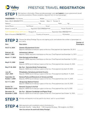 Fillable Online Prestige Travel Registration Form Fax Email Print ...