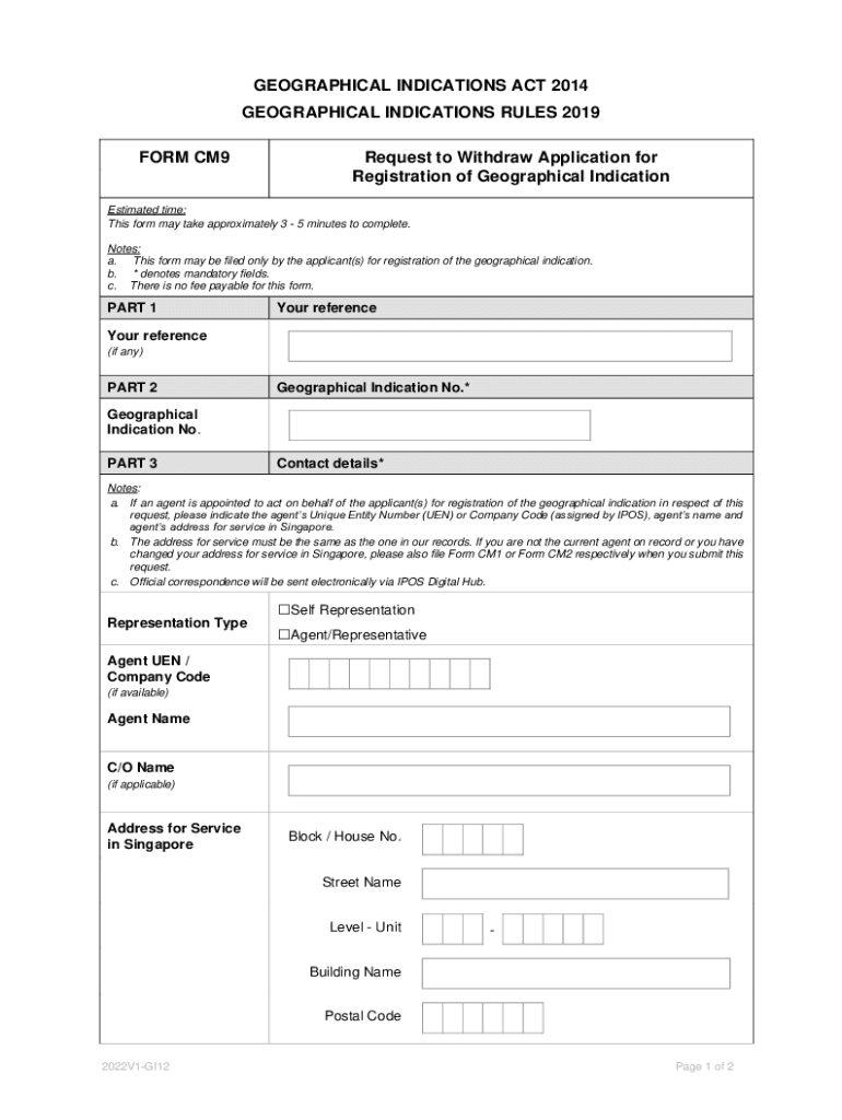Fillable Online CM9 Request to Withdraw Application for Registration of ...