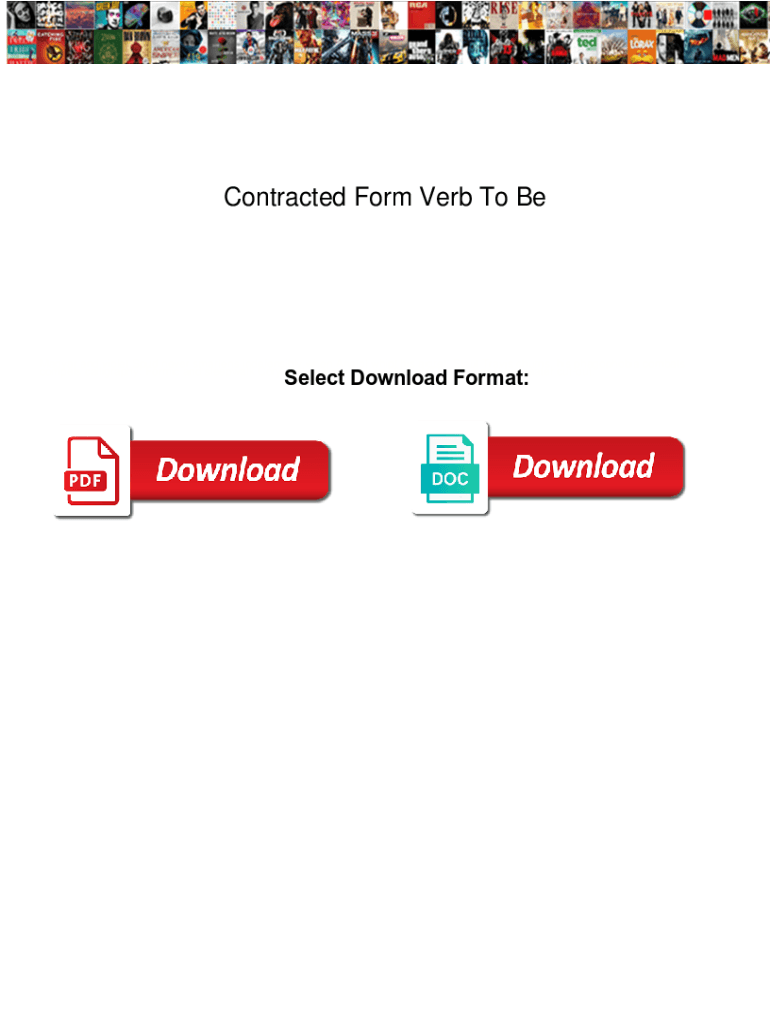 Fillable Online Contracted Form Verb To Be. Contracted Form Verb To Be ...