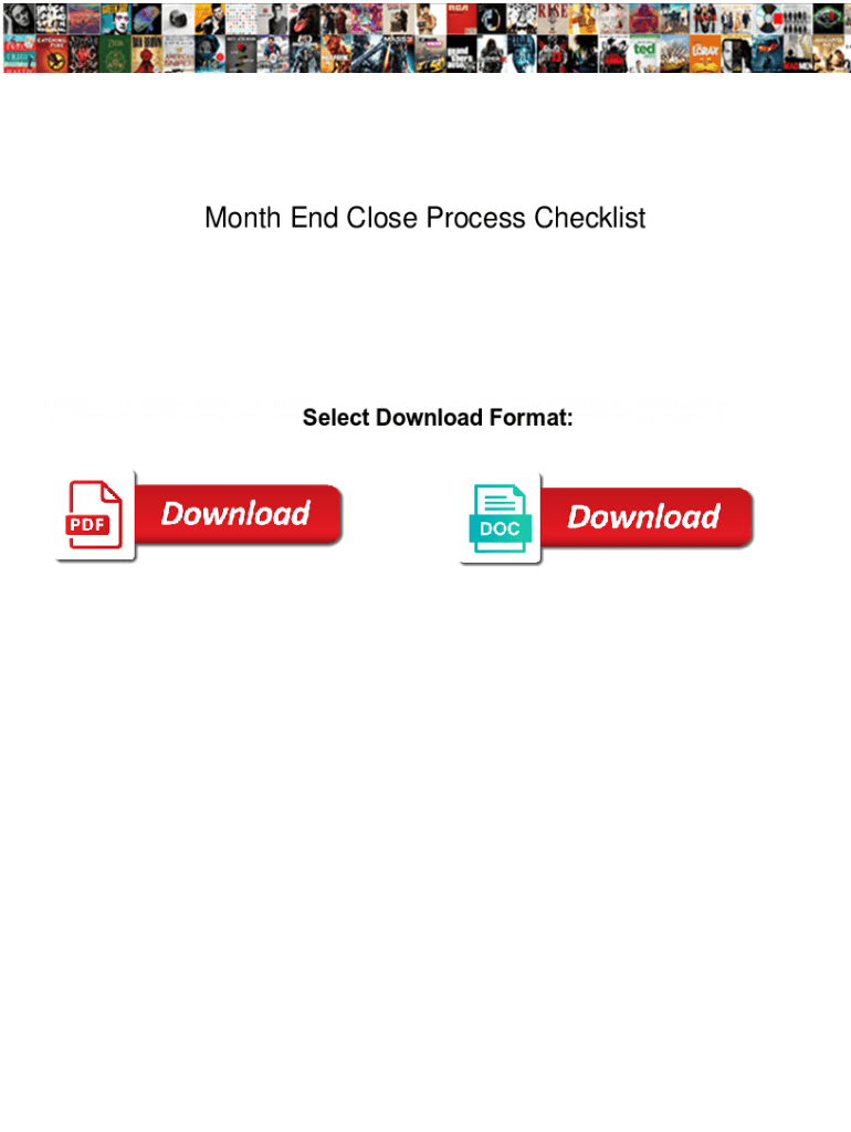 Fillable Online Month End Close Process Checklist. Month End Close ...