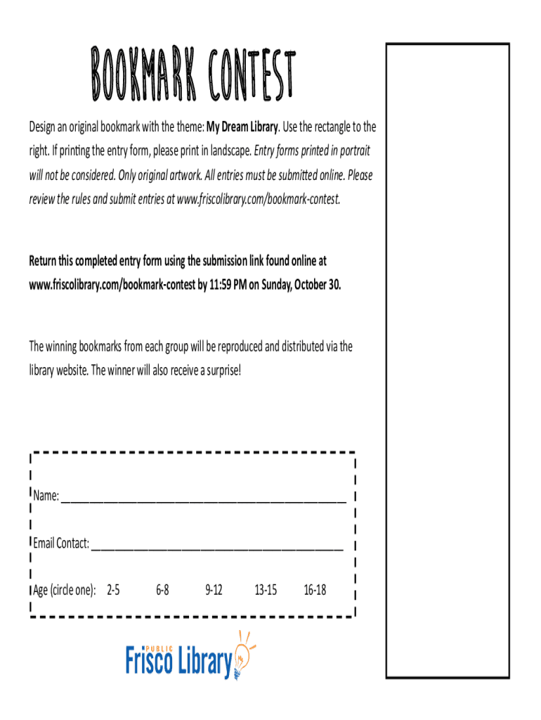 Fillable Online How To Design Your Own Bookmark Fax Email Print - pdfFiller
