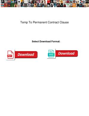 Fillable Online Temp To Permanent Contract Clause. Temp To Permanent ...