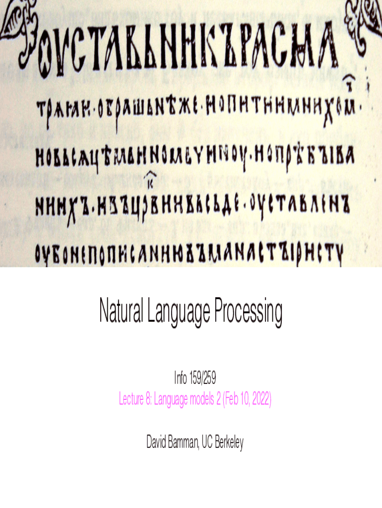 Fillable Online people ischool berkeley INFO 159 : Natural Language ...
