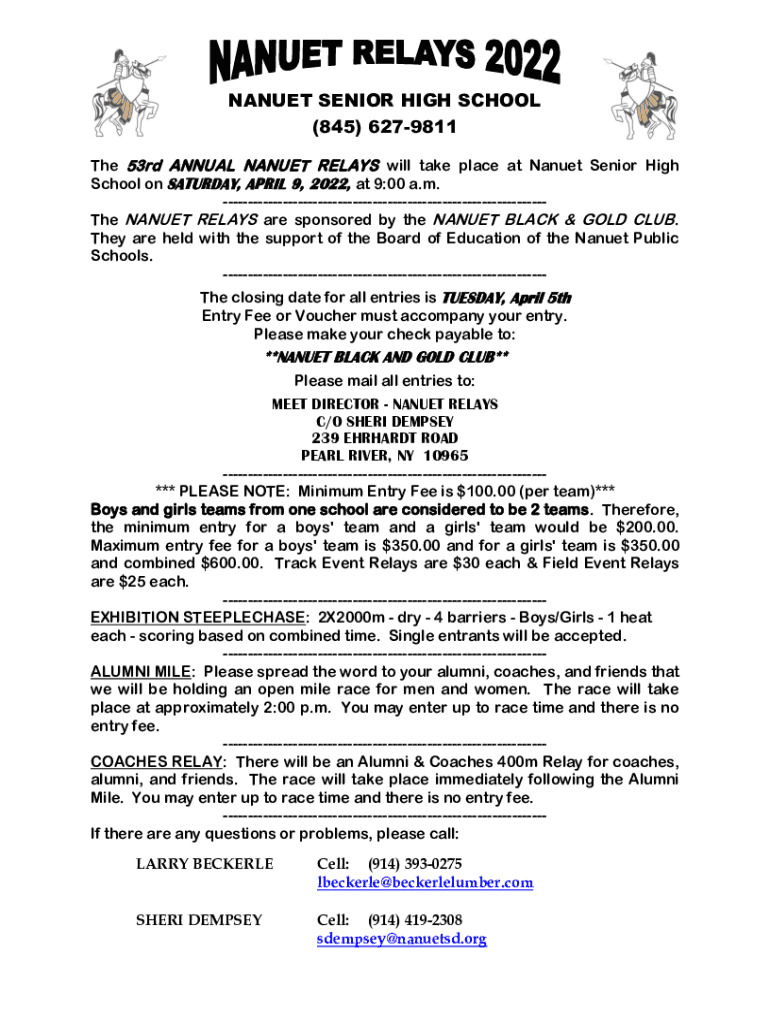 Fillable Online Nanuet Senior High School - National Blue Ribbon ...