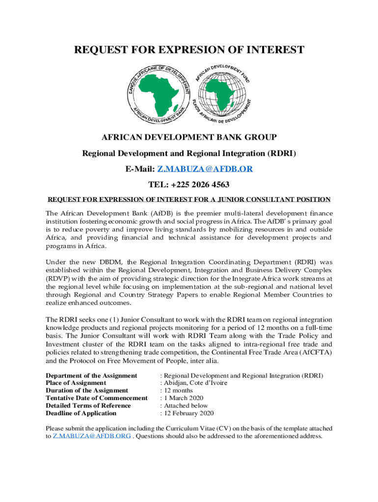 Fillable Online Request for expression of interest Fax Email Print - pdfFiller