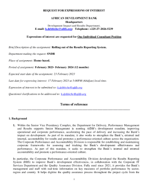 Fillable Online REQUEST FOR EXPRESSIONS OF INTEREST FOR AN ... Fax Email Print - pdfFiller