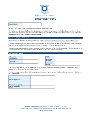 Fillable Online DIRECT DEBIT FORM Fax Email Print - pdfFiller