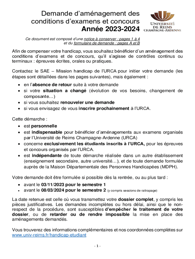 Remplissable En Ligne Adaptations et amnagements des preuves d'examen et de ... Fax Email ...