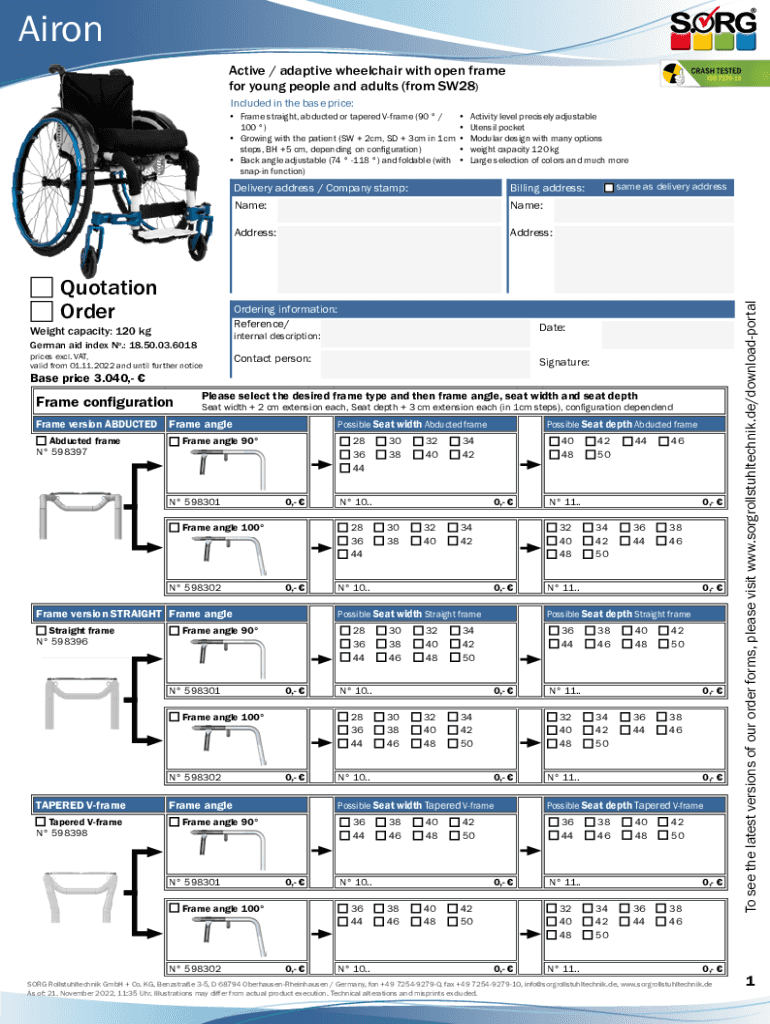 Fillable Online FLEXX JUNIOR Adjustable Pediatric Wheelchair for Kids ...