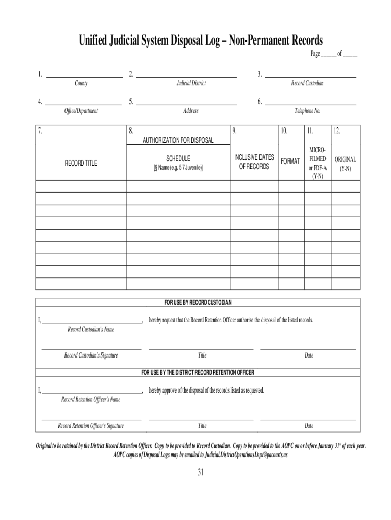 Fillable Online Non-Permanent Records Fax Email Print - pdfFiller