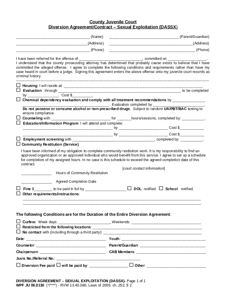 diversion program Doc Template | pdfFiller