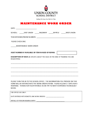 Fillable Online WORK ORDER FORM MAINTENANCE.docx Fax Email Print ...