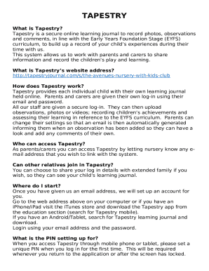 What is Tapestry? Tapestry is a secure online Learning ... Doc Template ...