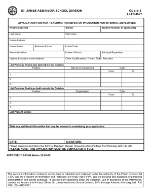 Fillable Online GDE-E-3 Application for Non-Teaching Transfer or Promotion.docx Fax Email Print ...