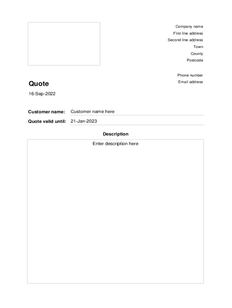 Fillable Online Quote template Fax Email Print - pdfFiller