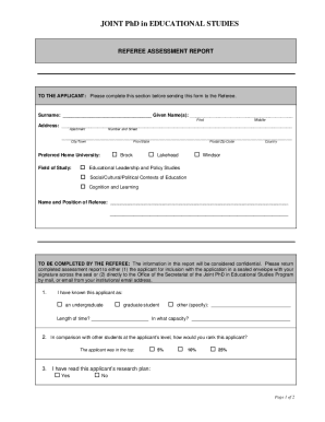 Fillable Online Application form for PhD Studentships Fax Email Print - pdfFiller