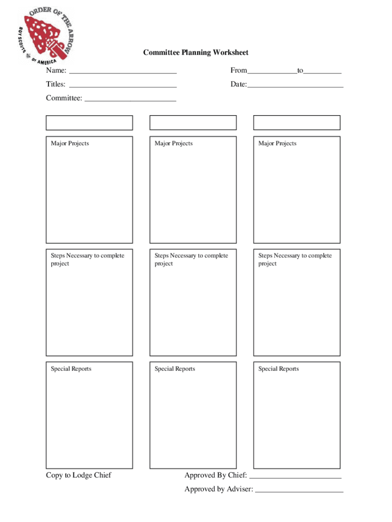 Fillable Online Committee Planning Worksheet.doc Fax Email Print ...