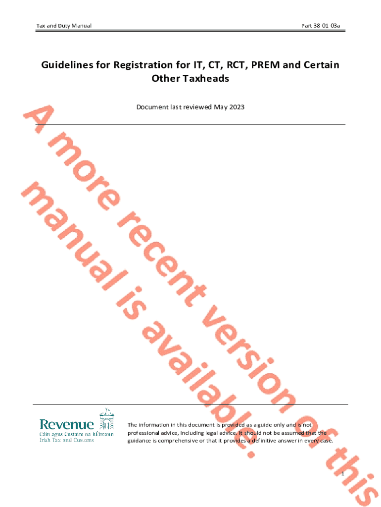 Fillable Online Part 38-01-03a - Guidelines for Registration for IT, CT ...