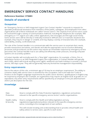 Fillable Online EMERGENCY SERVICE CONTACT HANDLING Fax Email Print ...