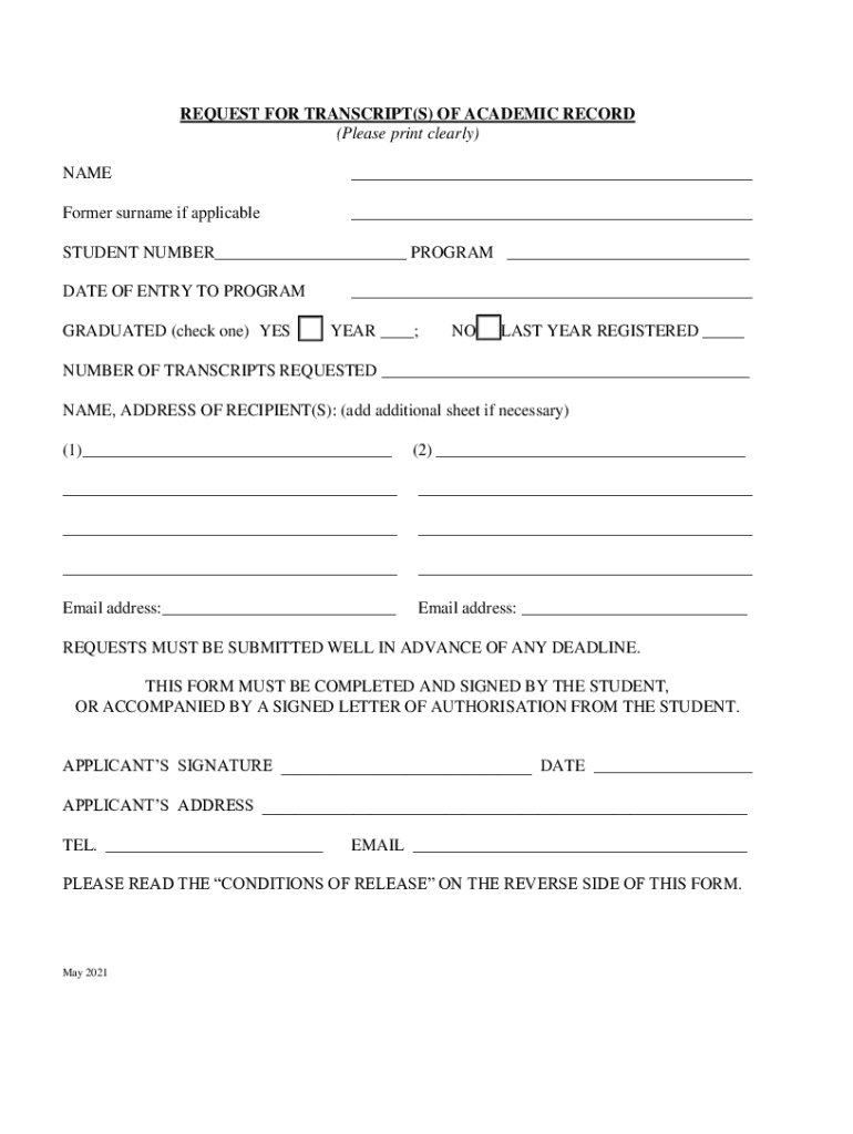 Fillable Online System Application Form Academic Year 20122013 Fax ...