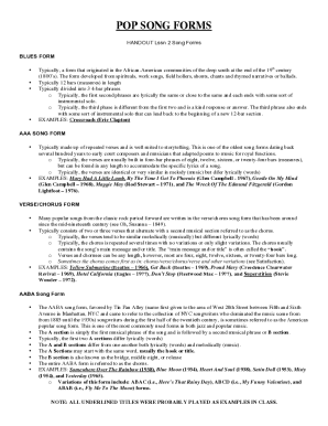 Fillable Online HANDOUT Lssn2 Song Forms Fax Email Print - pdfFiller