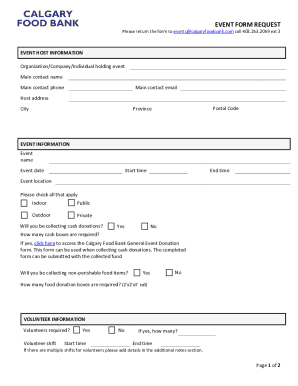 Fillable Online Event Request Form - Food Bank of Lincoln Fax Email ...
