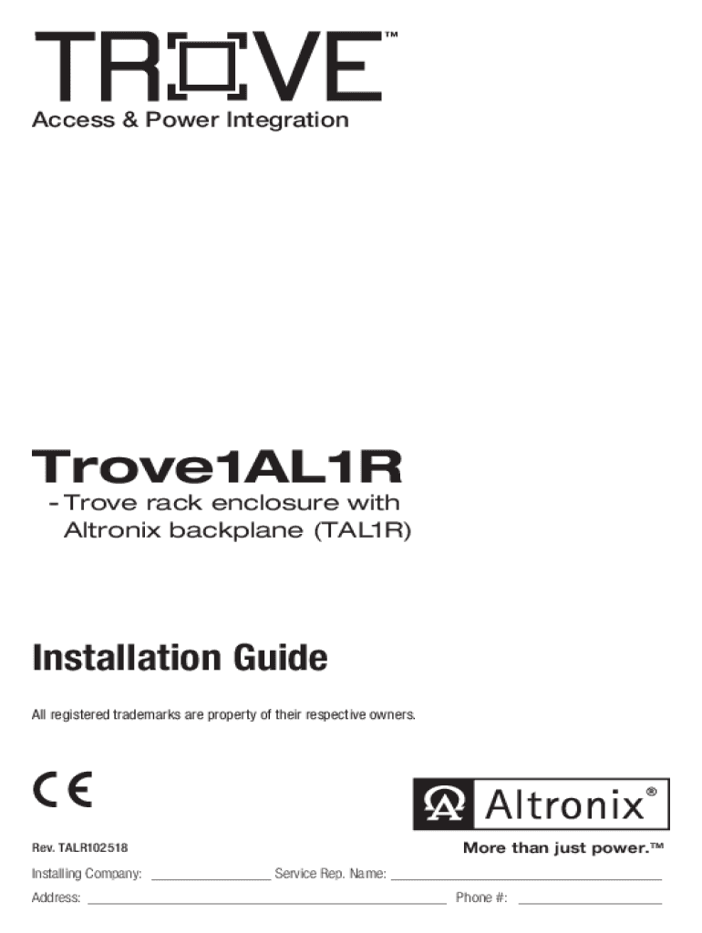 Fillable Online -Trove rack enclosure with Fax Email Print - pdfFiller