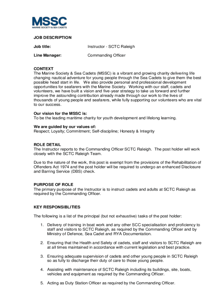 Fillable Online SCTC Raleigh Line Manager: Commanding Officer ... Fax ...