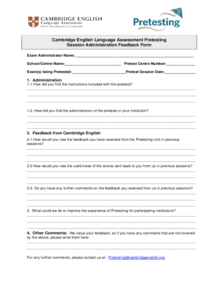 Fillable Online Pretest Paper Request Form - IELTS Fax Email Print ...