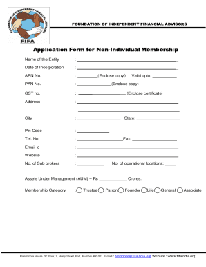 Fillable Online Application Form for Individual Membership Fax Email Print - pdfFiller