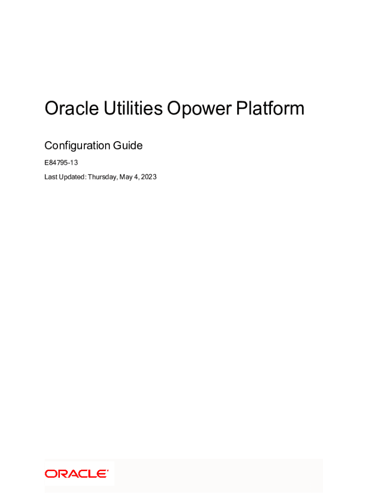 Fillable Online Oracle Utilities Opower Digital Self Service ...