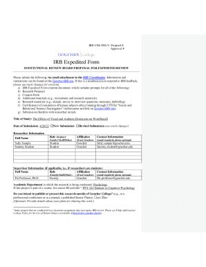 Fillable Online IRB Proposal ApplicationSponsored Programs and ... Fax Email Print - pdfFiller