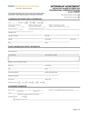 Fillable Online Department of Communication COMM 499-01: Internship ...