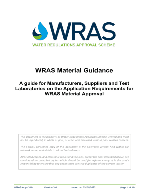 Fillable Online Water Regulations Approval Scheme Ltd. Fax Email Print ...