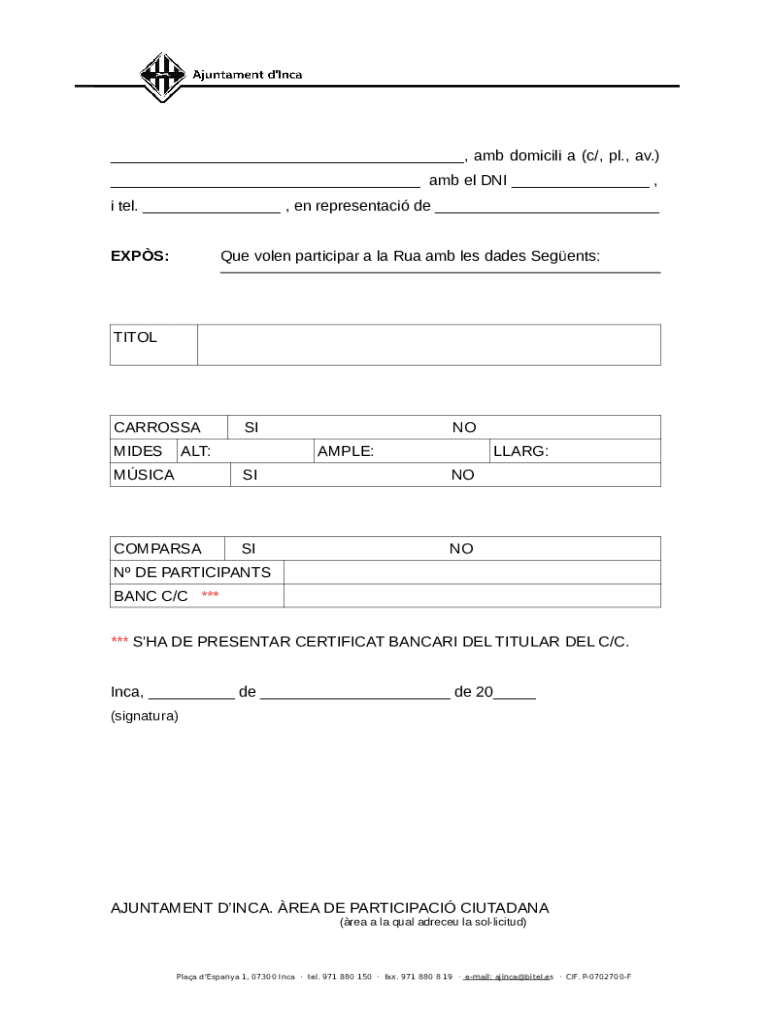 Fillable Online amb domicili a (c/, pl., av.) Fax Email Print - pdfFiller