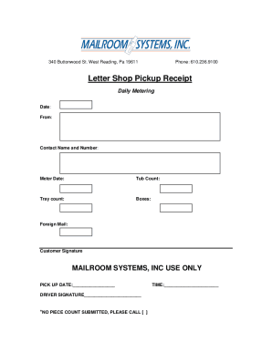 Fillable Online Regular Pick Up Slip and DisasterRecovery.doc Fax Email ...