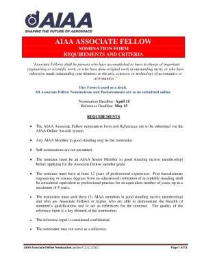 Fillable Online Associate Fellow Nomination Form Fax Email Print ...