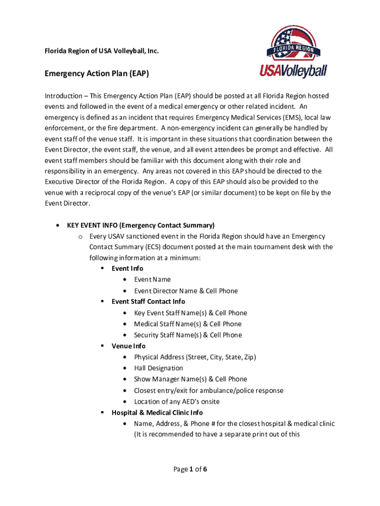 Fillable Online Emergency Action Plan (EAP) and Athletics SPECIFIC ... Fax Email Print - pdfFiller