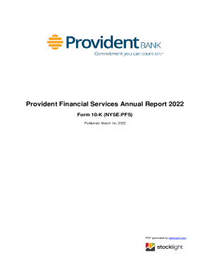 Fillable Online Provident Financial Services Inc (PFS) 10-K Annual ...